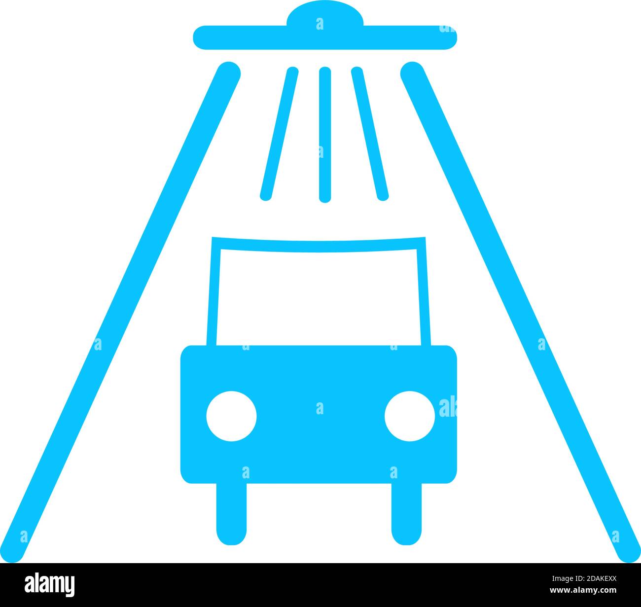 Car wash icon flat. Blue pictogram on white background. Vector ...