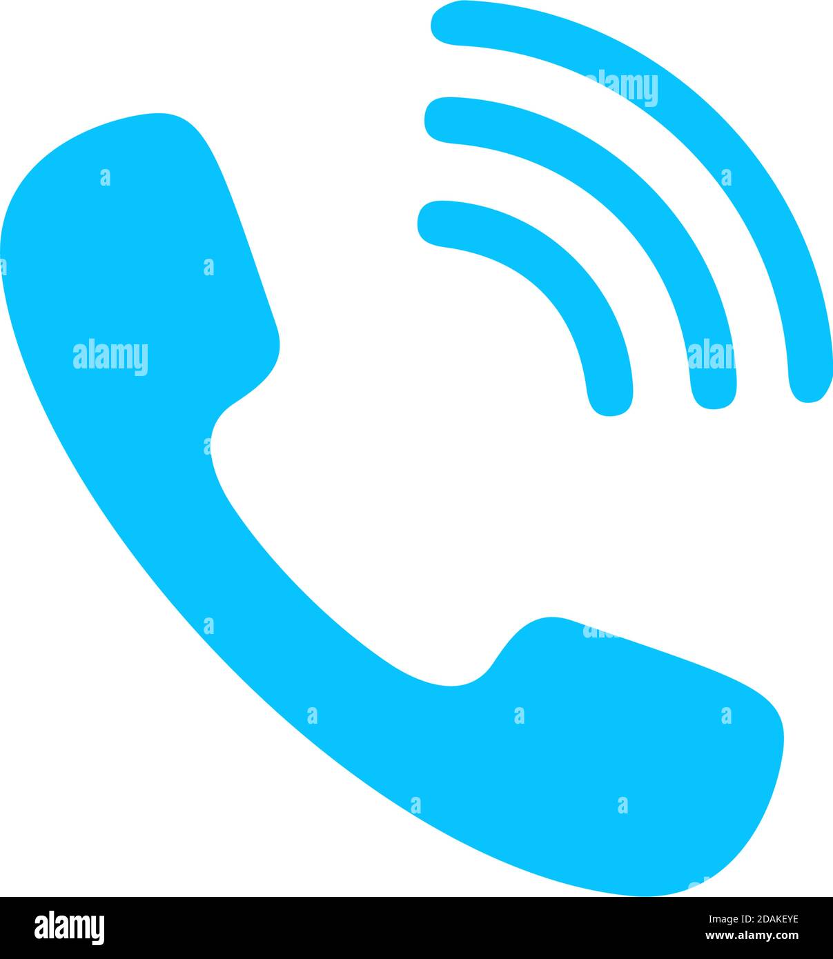 Phone icon flat. Blue pictogram on white background. Vector ...