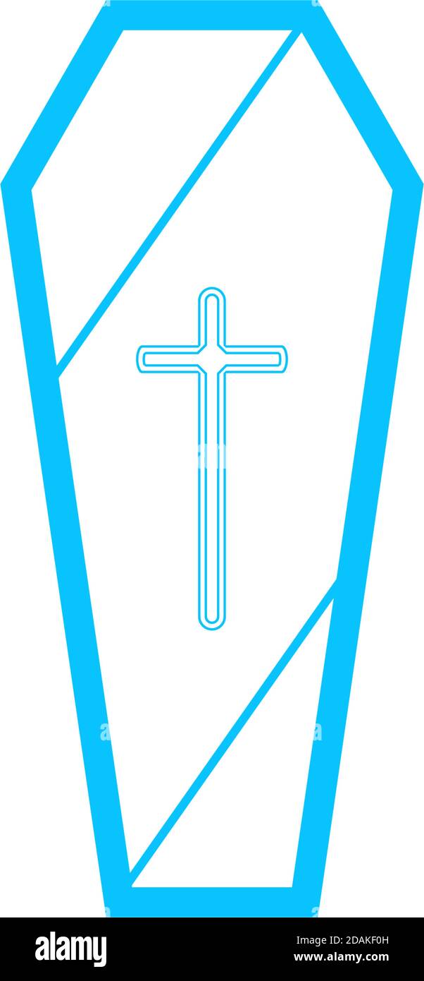 Blue coffin isolated on white Stock Vector Images - Alamy