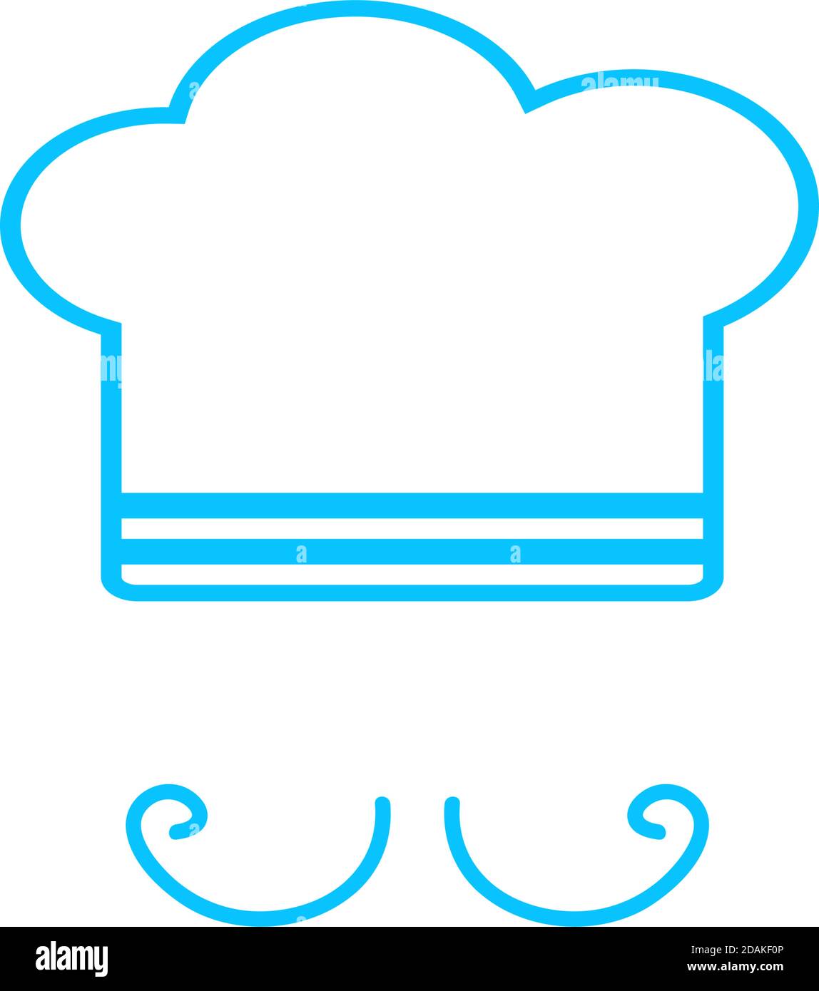 Chef icon flat. Blue pictogram on white background. Vector illustration ...