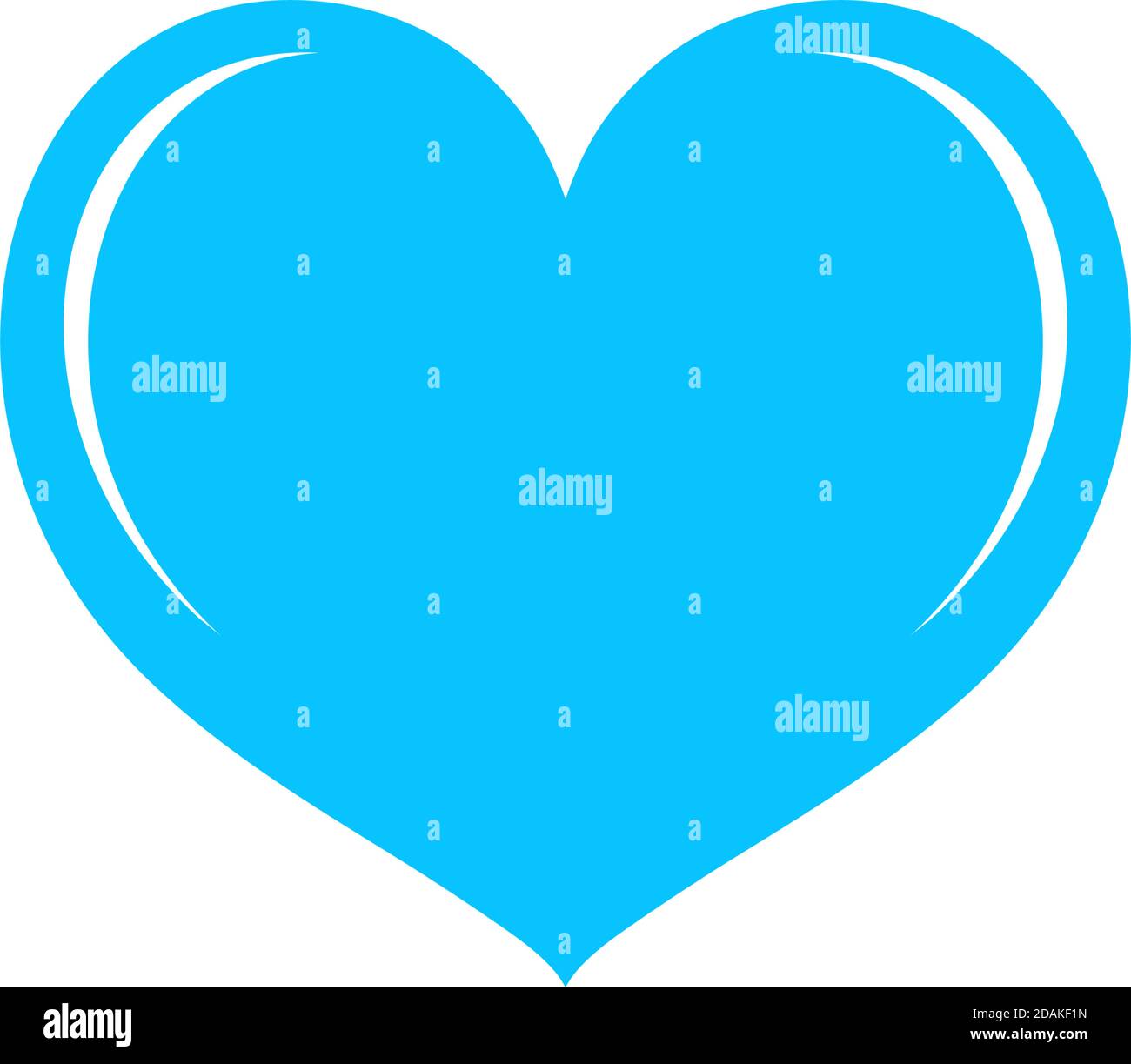 Heart icon flat. Blue pictogram on white background. Vector ...