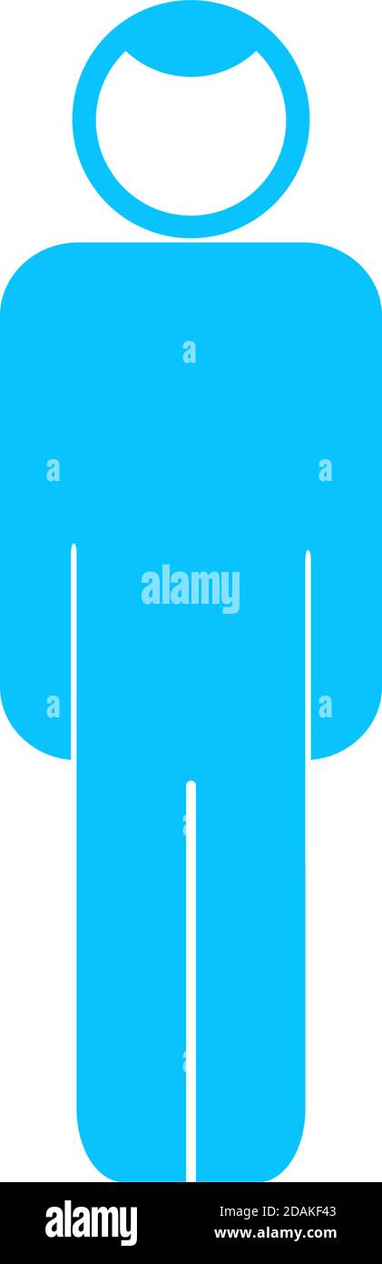 Man icon flat. Blue pictogram on white background. Vector illustration ...