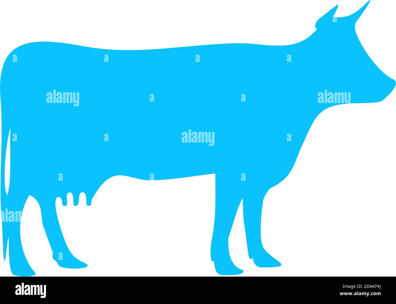 Cow icon flat. Blue pictogram on white background. Vector illustration ...