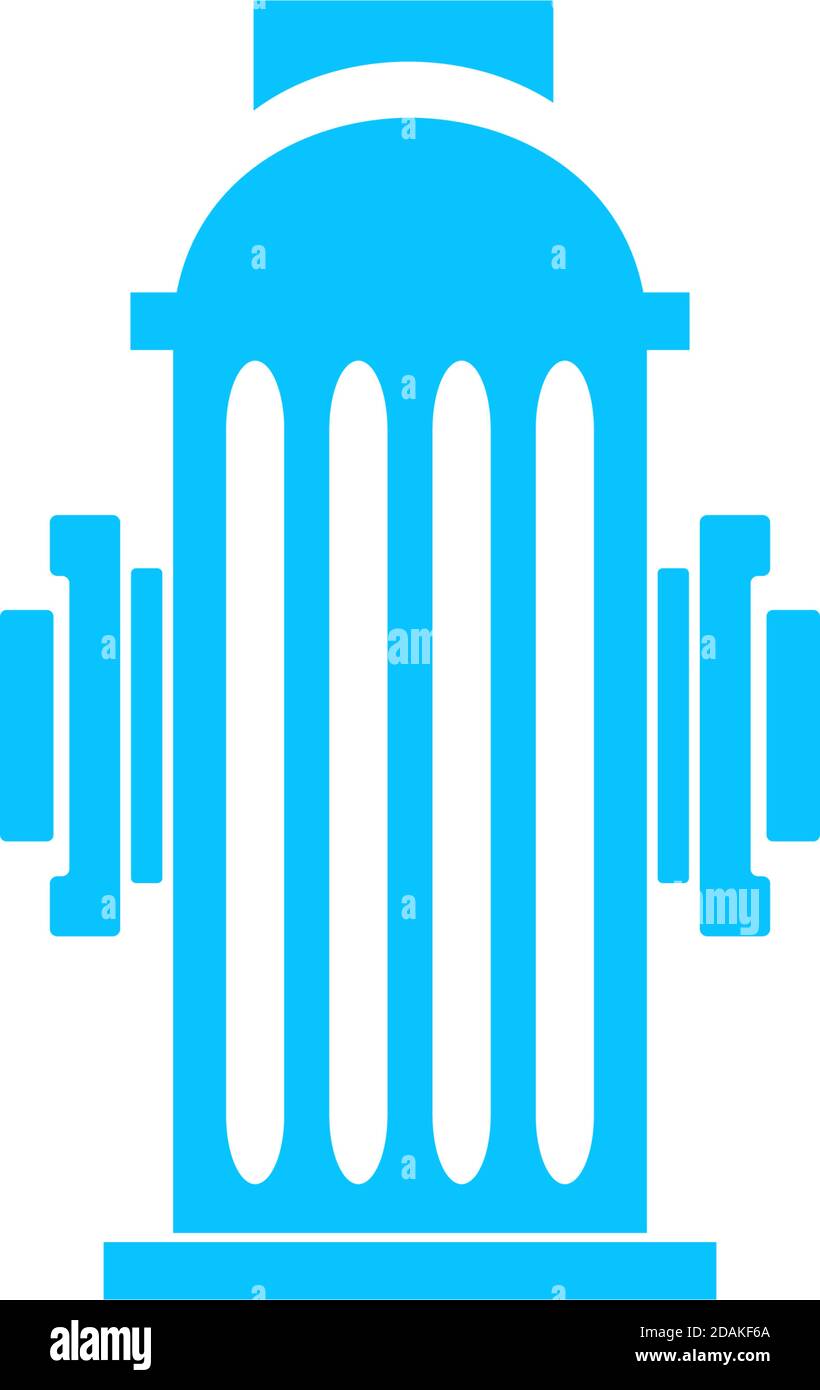 Fire hydrant icon flat. Blue pictogram on white background. Vector ...