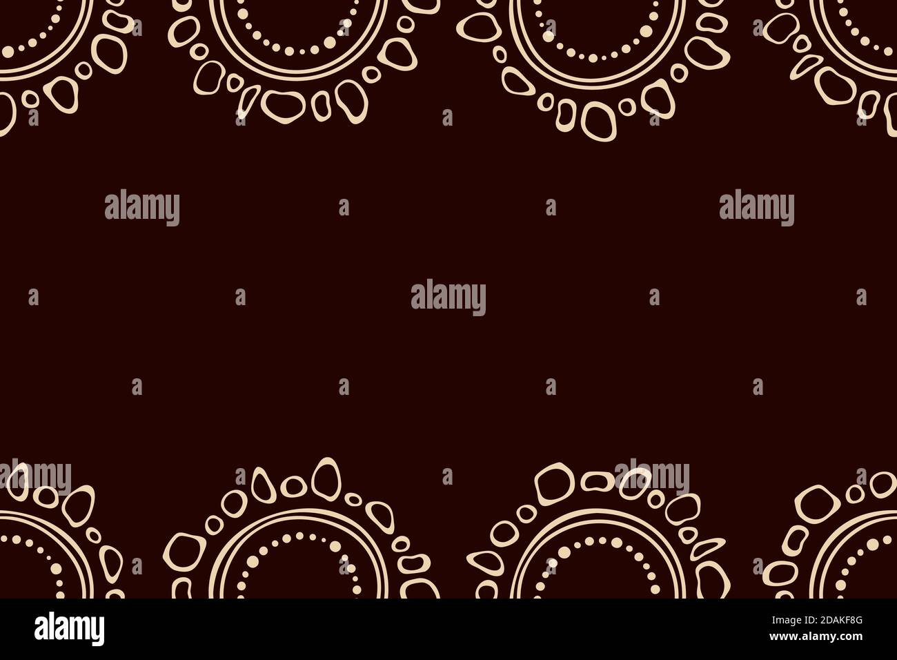 Australian aboriginal seamless horizontal border pattern with circles ...