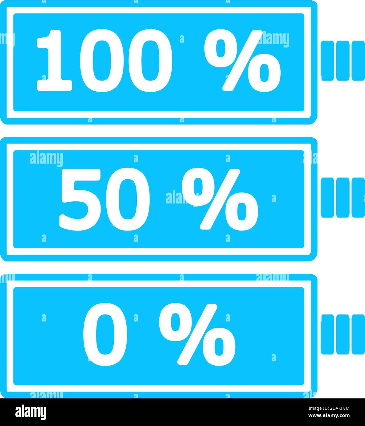 Battery icon flat. Blue pictogram on white background. Vector ...