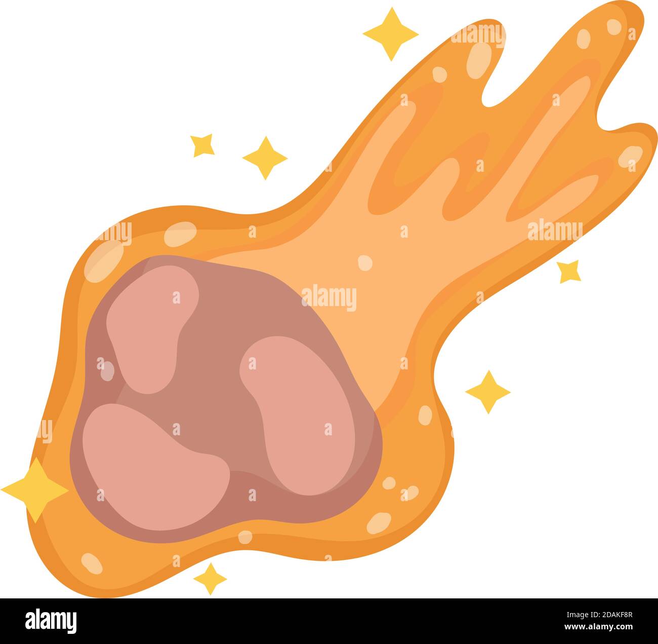 asteroid down space galaxy astronomy in cartoon style vector ...