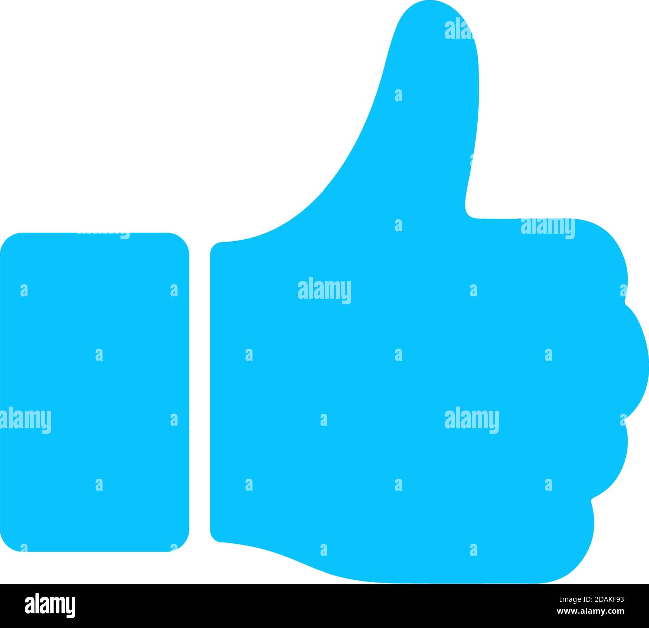 Hand Thumb Up icon flat. Blue pictogram on white background. Vector ...