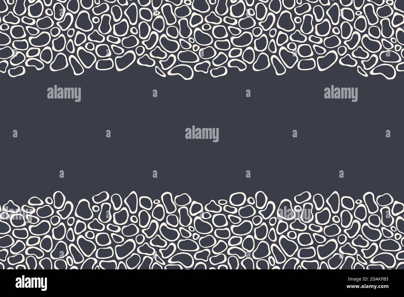 Seamless horizontal border pattern with organic shapes, stones ...