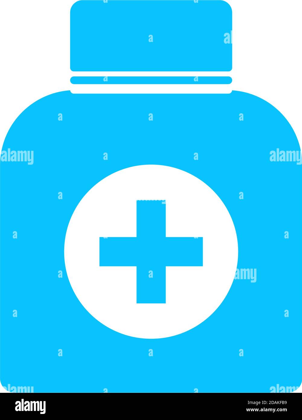 Medicine bottle icon flat. Blue pictogram on white background. Vector ...