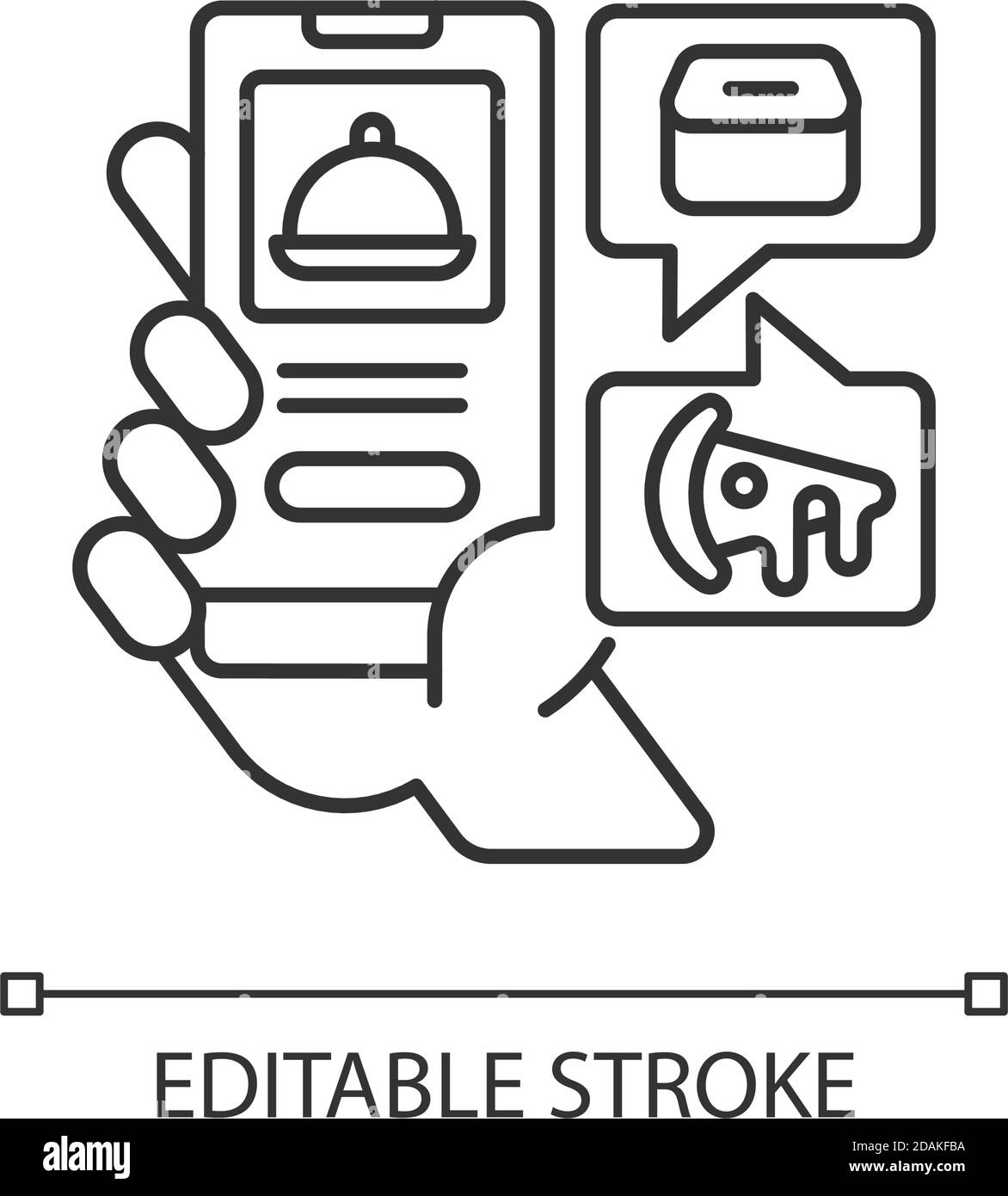 Food delivery app linear icon Stock Vector Image & Art - Alamy