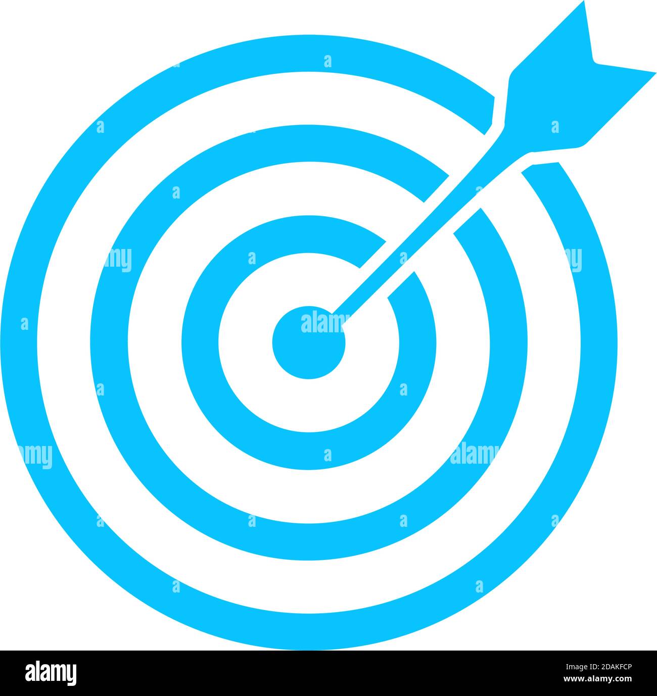Target bullseye arrow icon flat. Blue pictogram on white background ...
