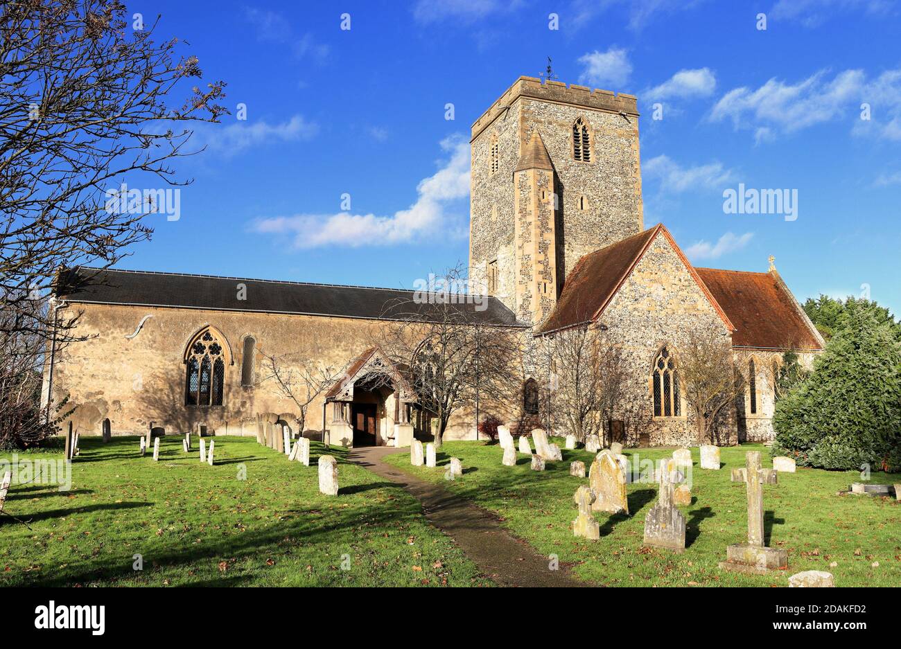 St Mary’s Church at Cholsey in South Oxfordshire, England, viewed from ...