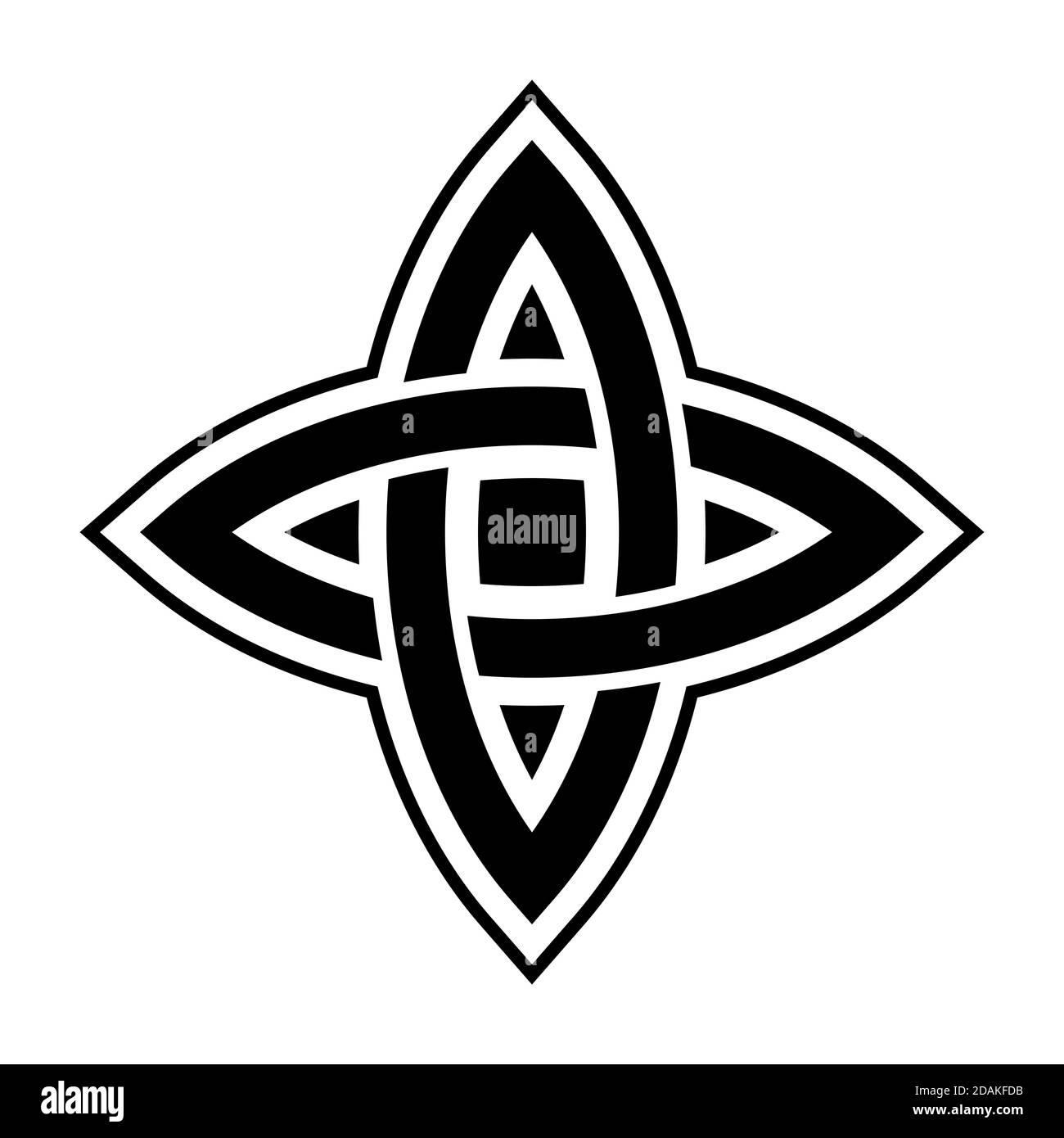 Abstract geometric icon, sign in flat style. Four pointed star ...