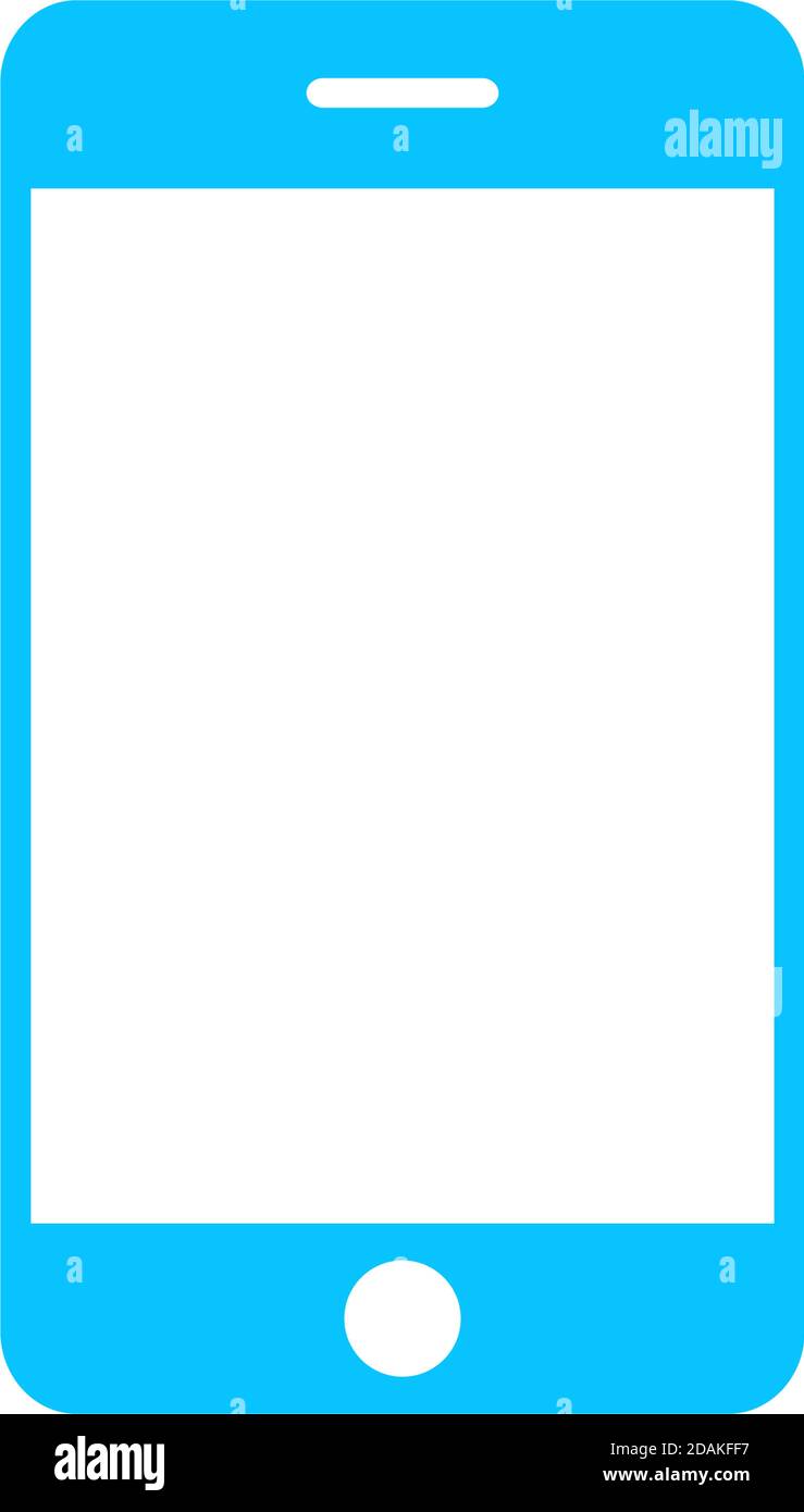 Mobile Phone icon flat. Blue pictogram on white background. Vector ...