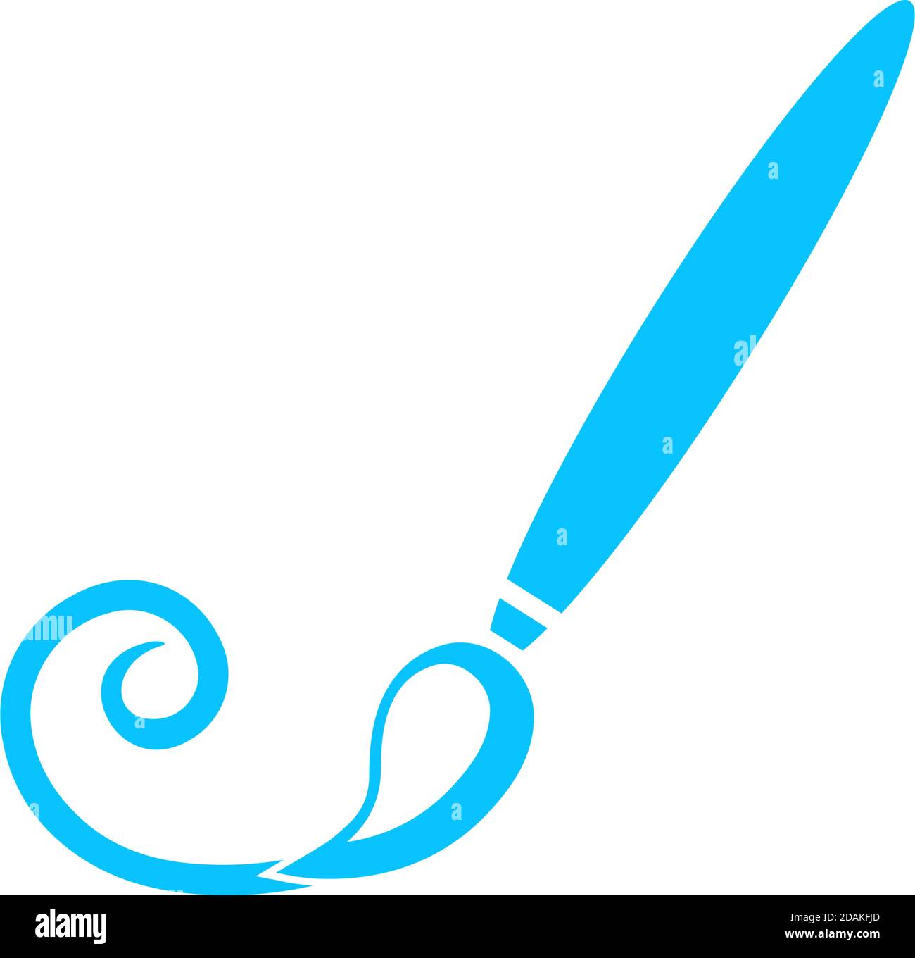Paint brush icon flat. Blue pictogram on white background. Vector ...