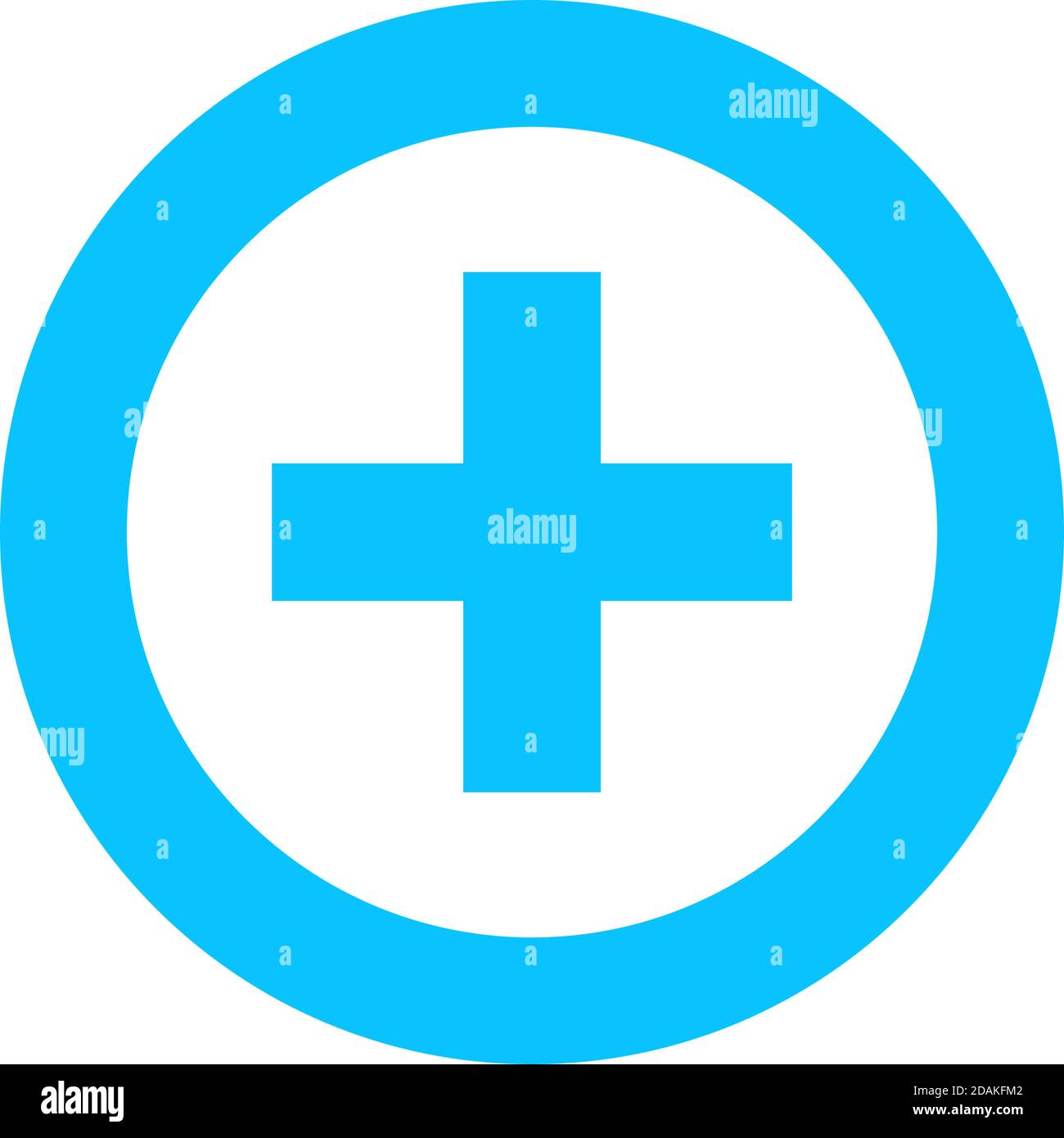 Medical cross icon flat. Blue pictogram on white background. Vector ...