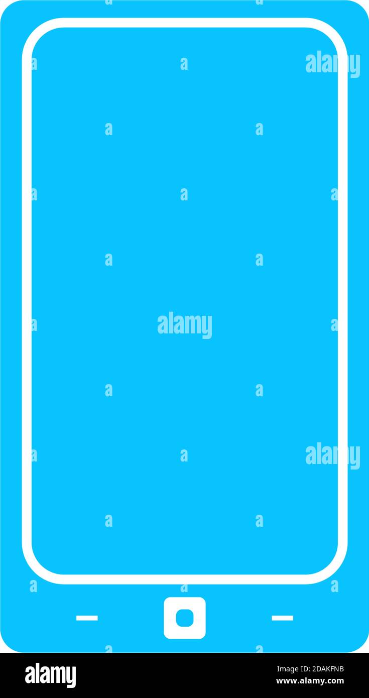 Smartphone icon flat. Blue pictogram on white background. Vector ...