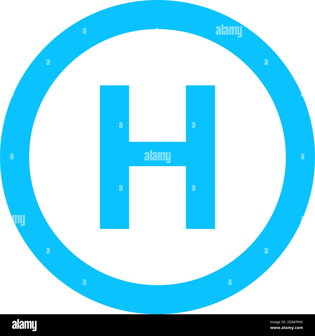 Helicopter landing icon flat. Blue pictogram on white background ...