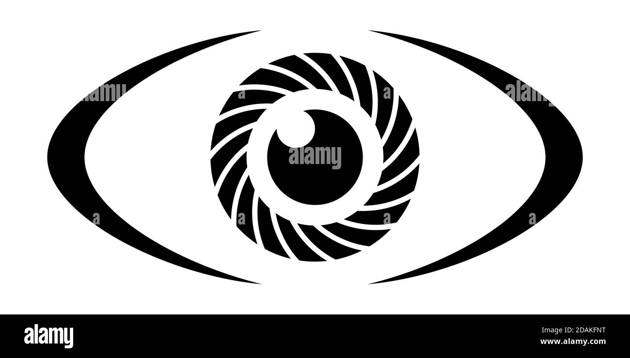 Eye icon, symbol, isolated on white background. Creative geometric ...