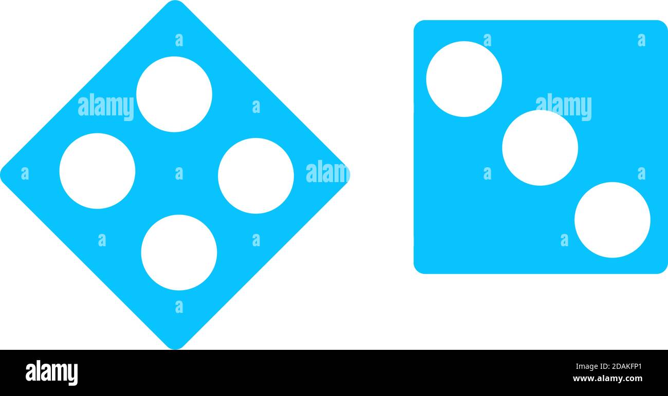 Dice icon flat. Blue pictogram on white background. Vector illustration ...