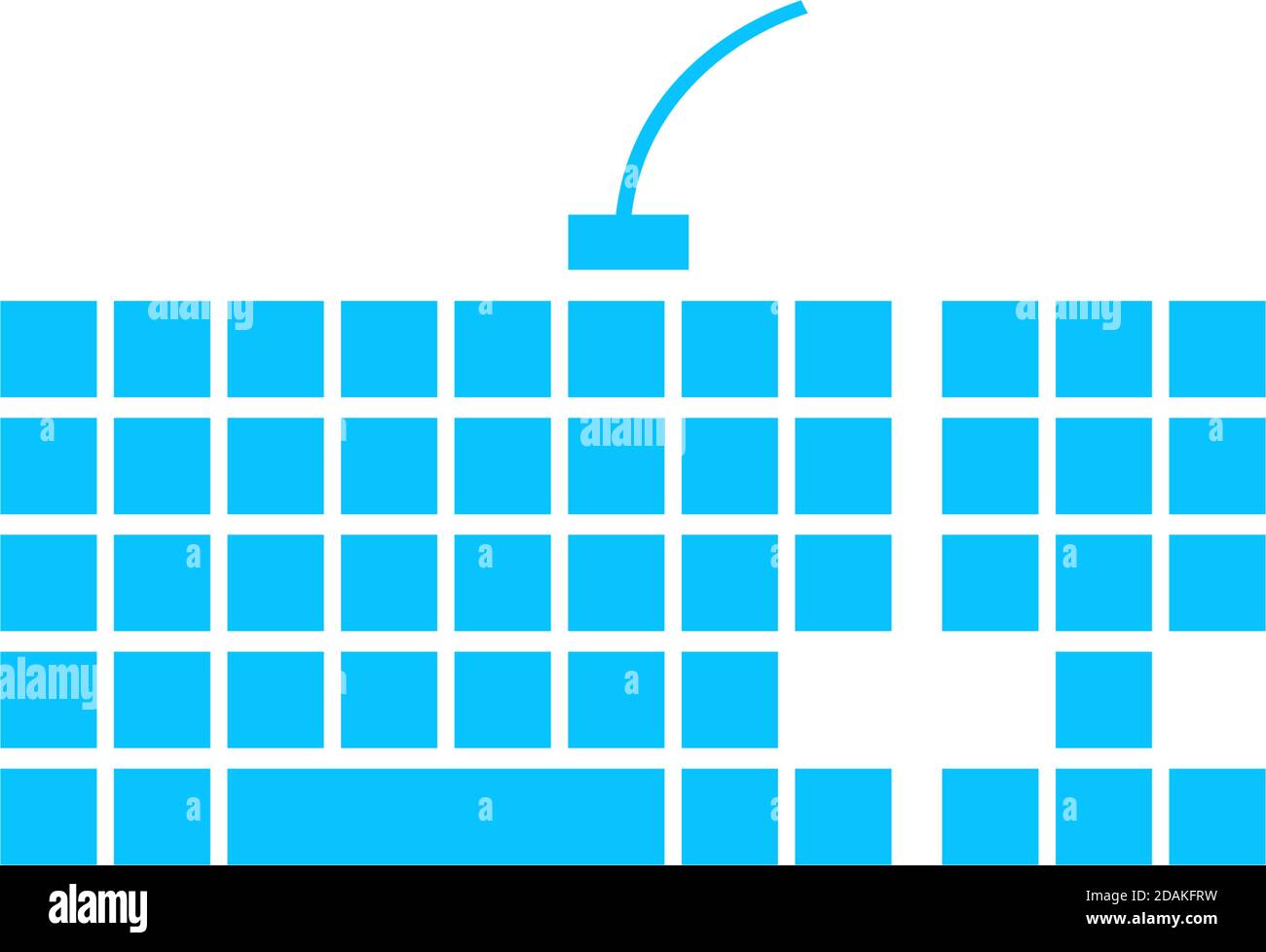 Slim computer keyboard icon flat. Blue pictogram on white background ...