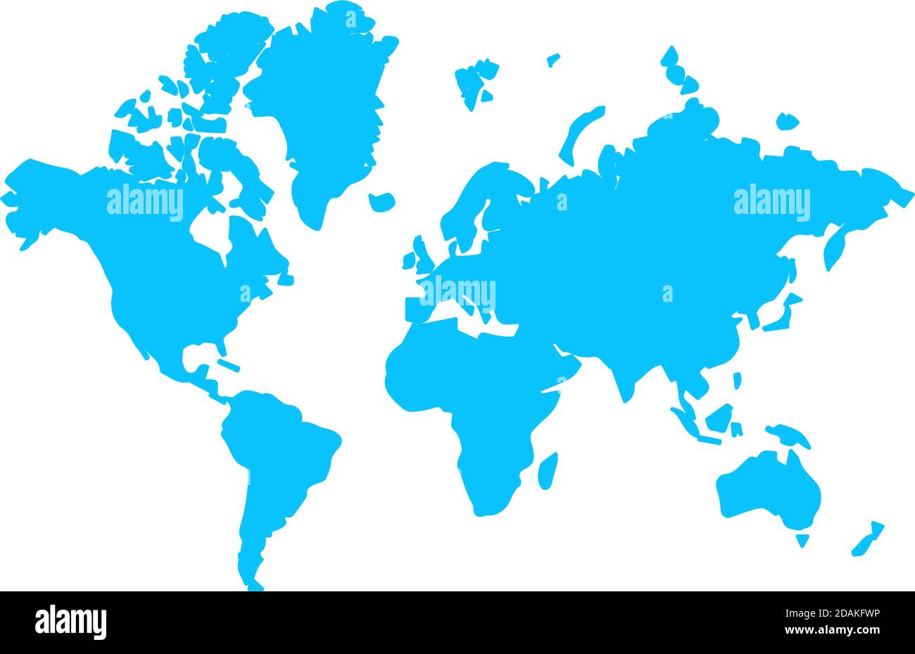 World map icon flat. Blue pictogram on white background. Vector ...