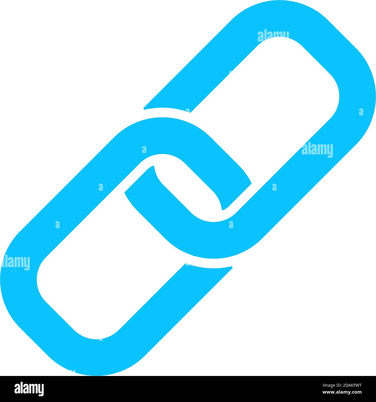 Chain icon flat. Blue pictogram on white background. Vector ...