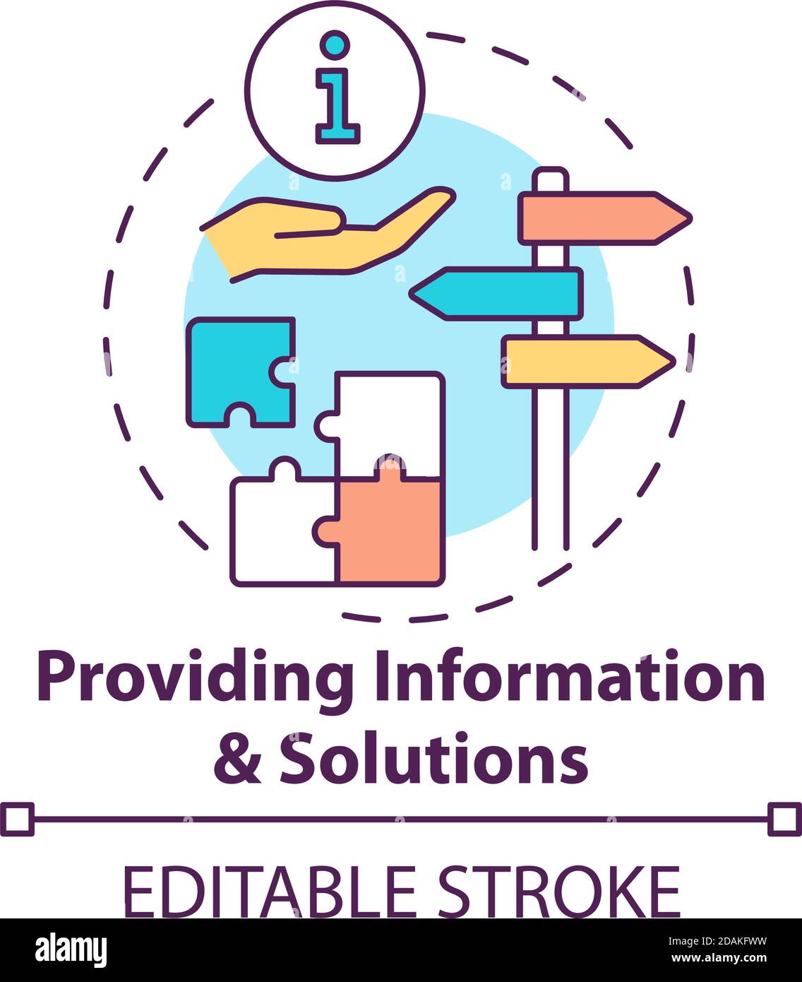 Providing information and solutions concept icon Stock Vector Image ...