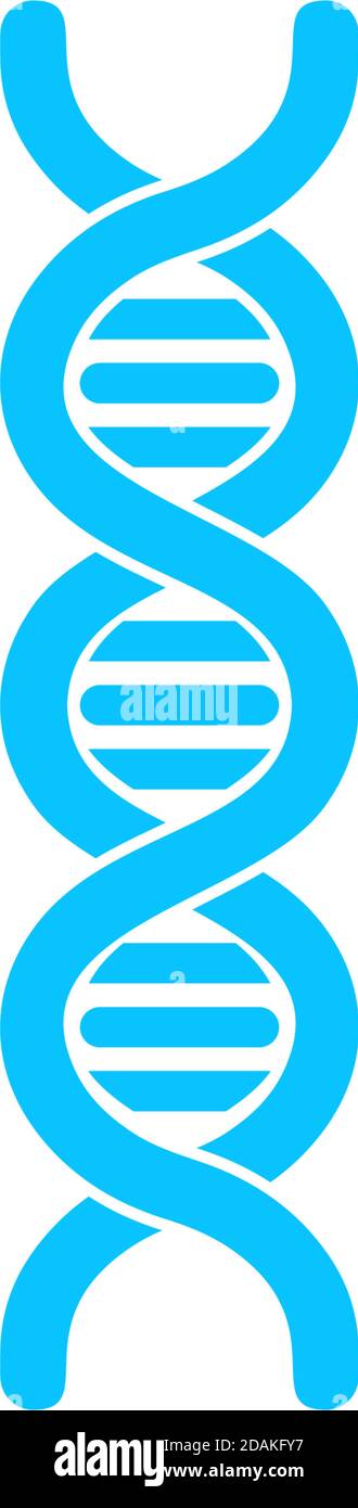 Vector DNA icon flat. Blue pictogram on white background. Vector ...