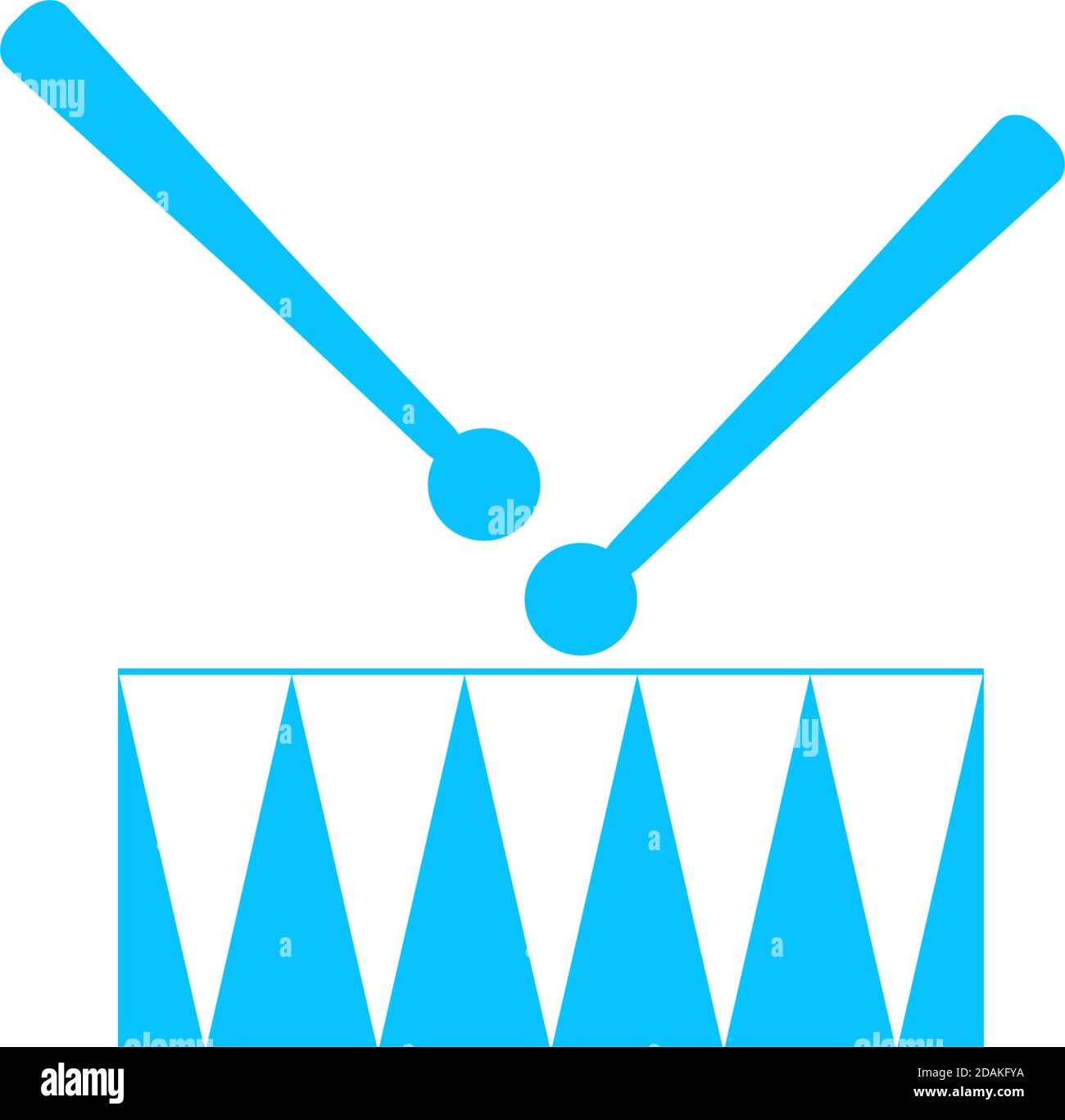 Snare Drum icon flat. Blue pictogram on white background. Vector ...
