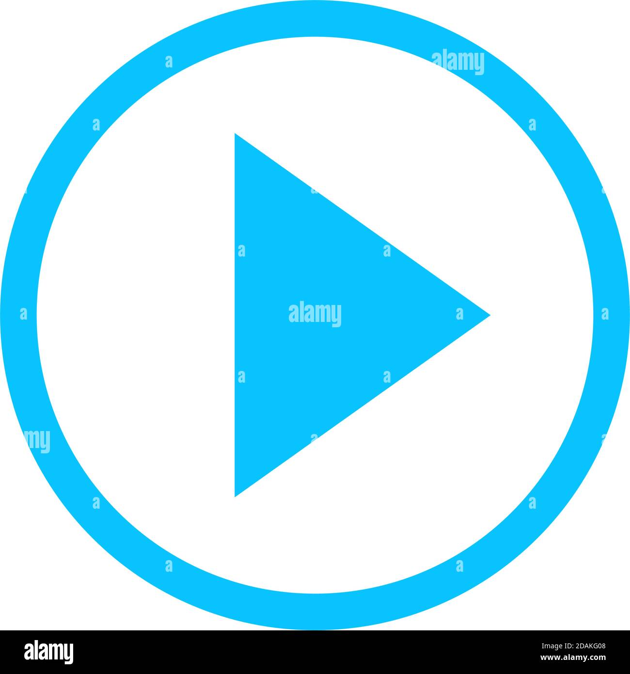 Play icon flat. Blue pictogram on white background. Vector illustration ...