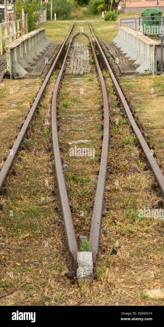 detail of old railroad tracks covered with rust Stock Photo - Alamy