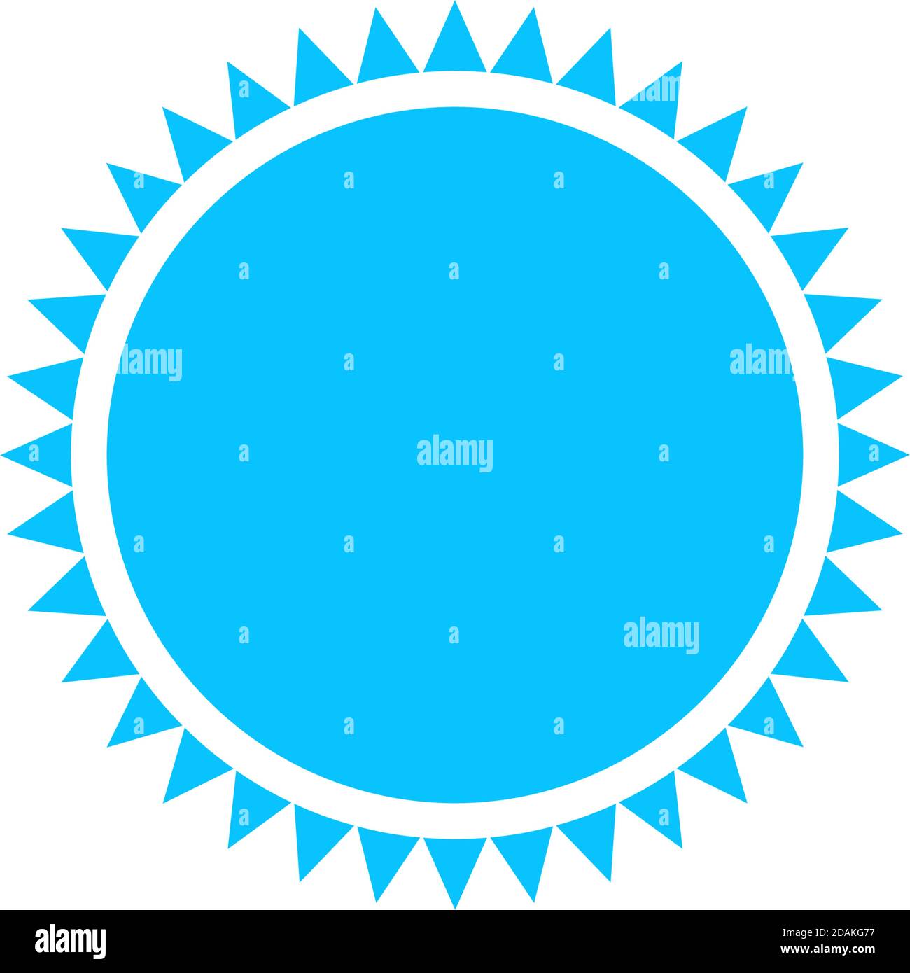Sun icon flat. Blue pictogram on white background. Vector illustration ...