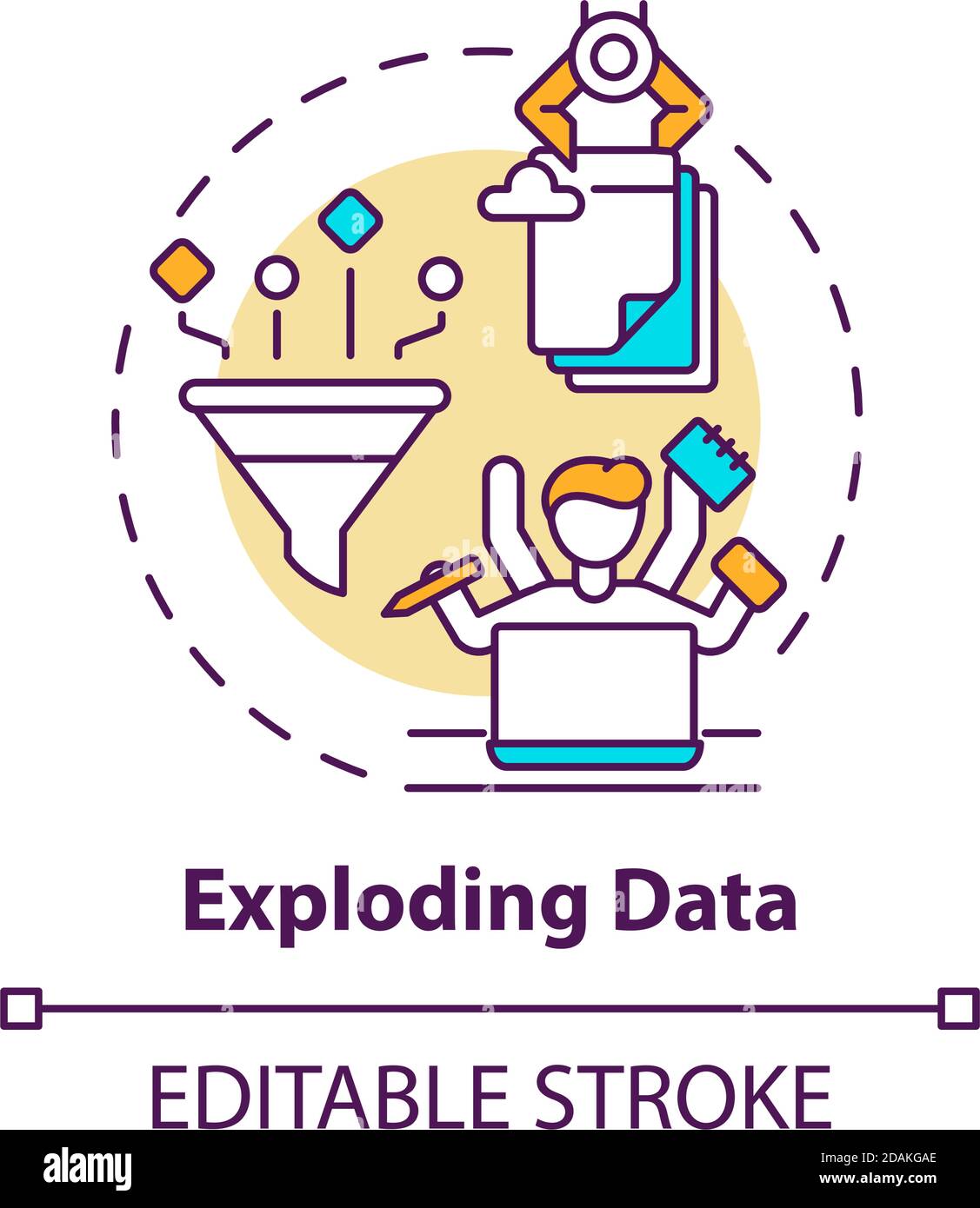 Exploding data concept icon Stock Vector Image & Art - Alamy