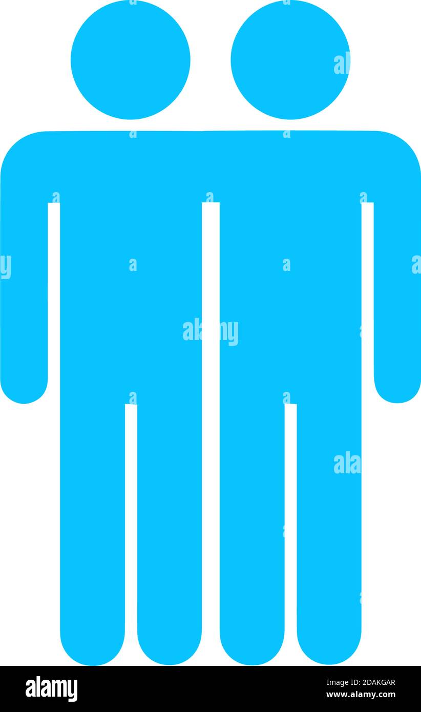 Best friends icon flat. Blue pictogram on white background. Vector ...