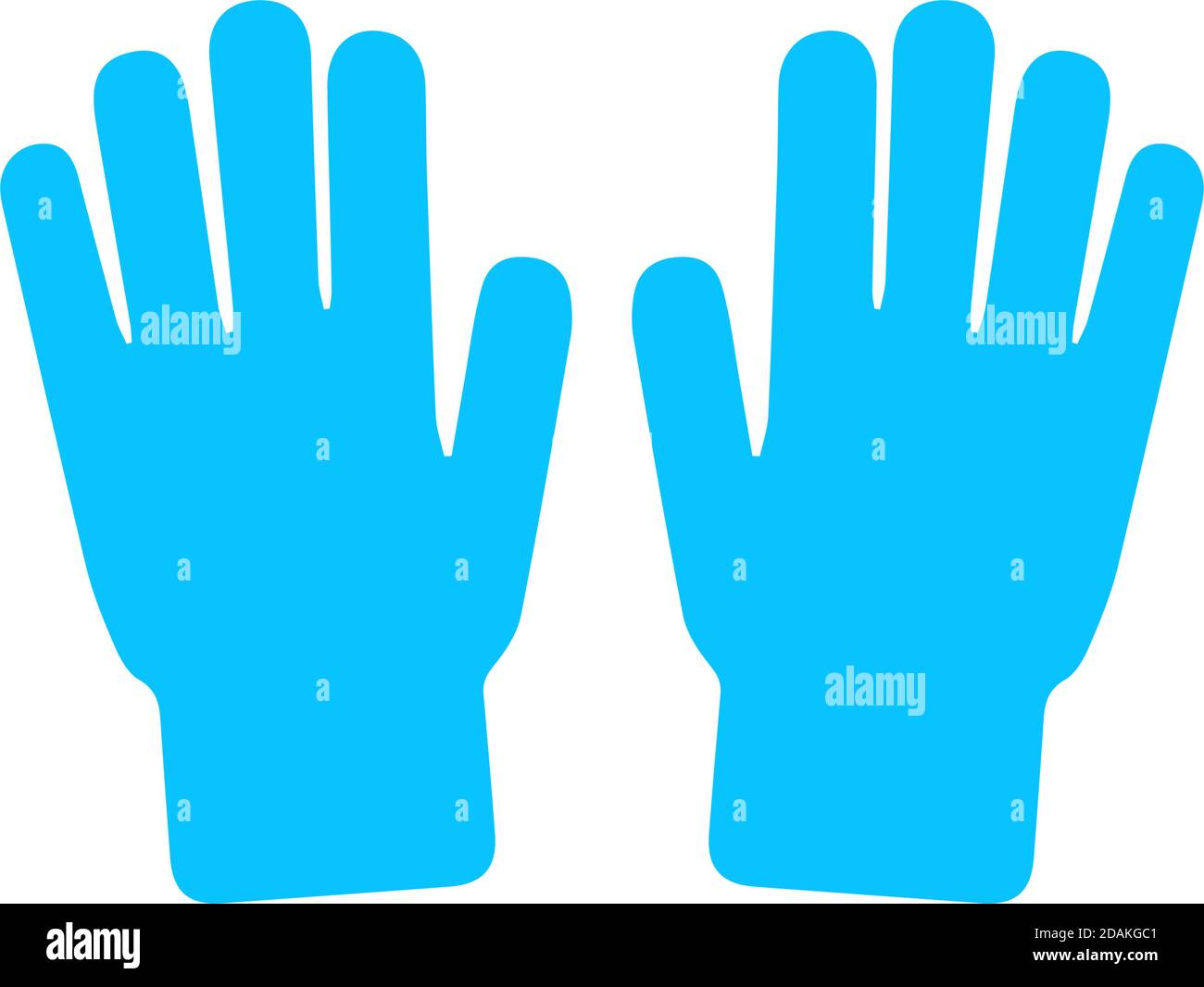 Hand icon flat. Blue pictogram on white background. Vector illustration ...