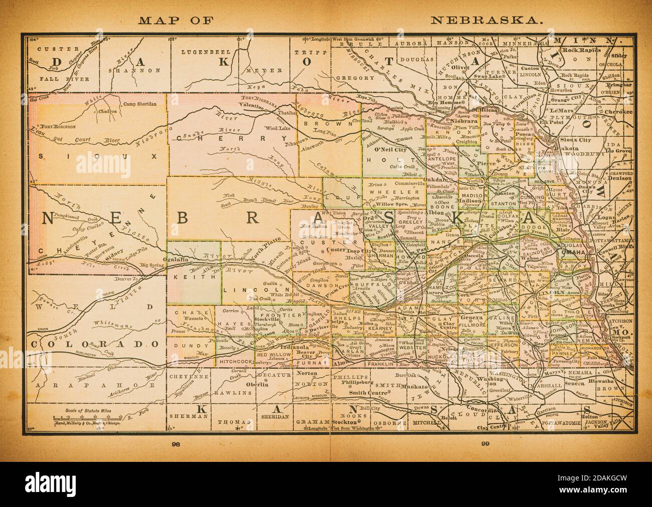 Antique map of omaha hi-res stock photography and images - Alamy