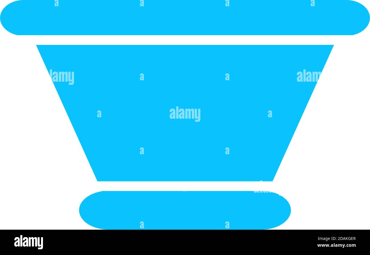 Clay pot icon flat. Blue pictogram on white background. Vector ...