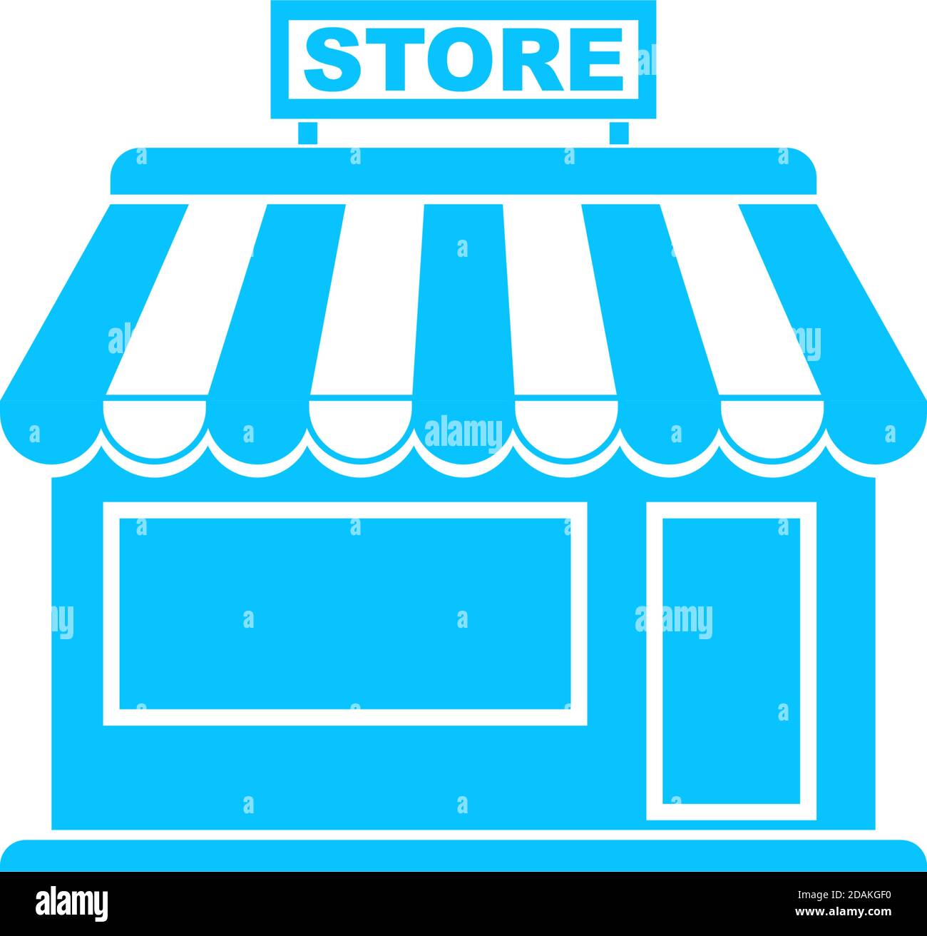 Store icon flat. Blue pictogram on white background. Vector ...