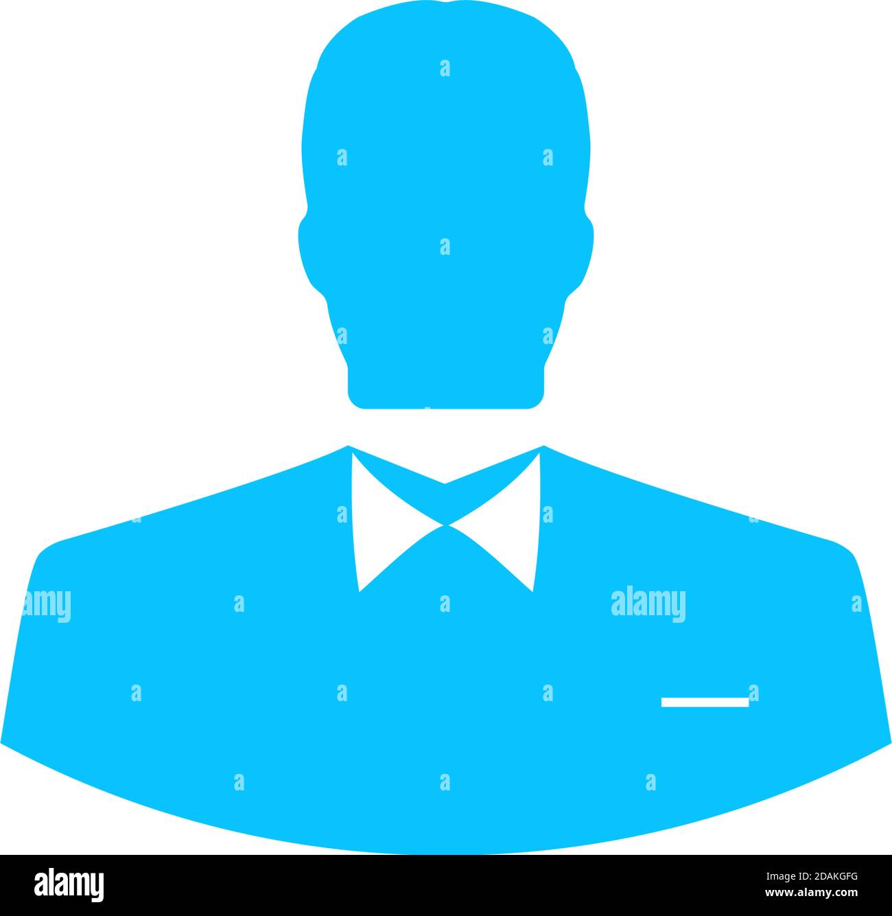 User Person icon flat. Blue pictogram on white background. Vector ...