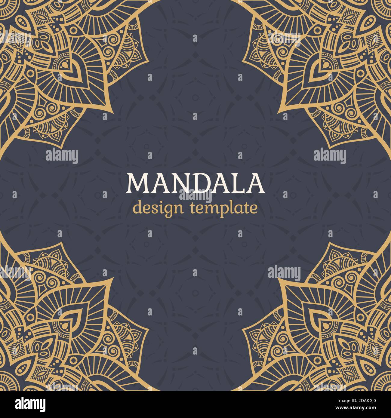 Greeting card or invitation template with mandala vector color ...
