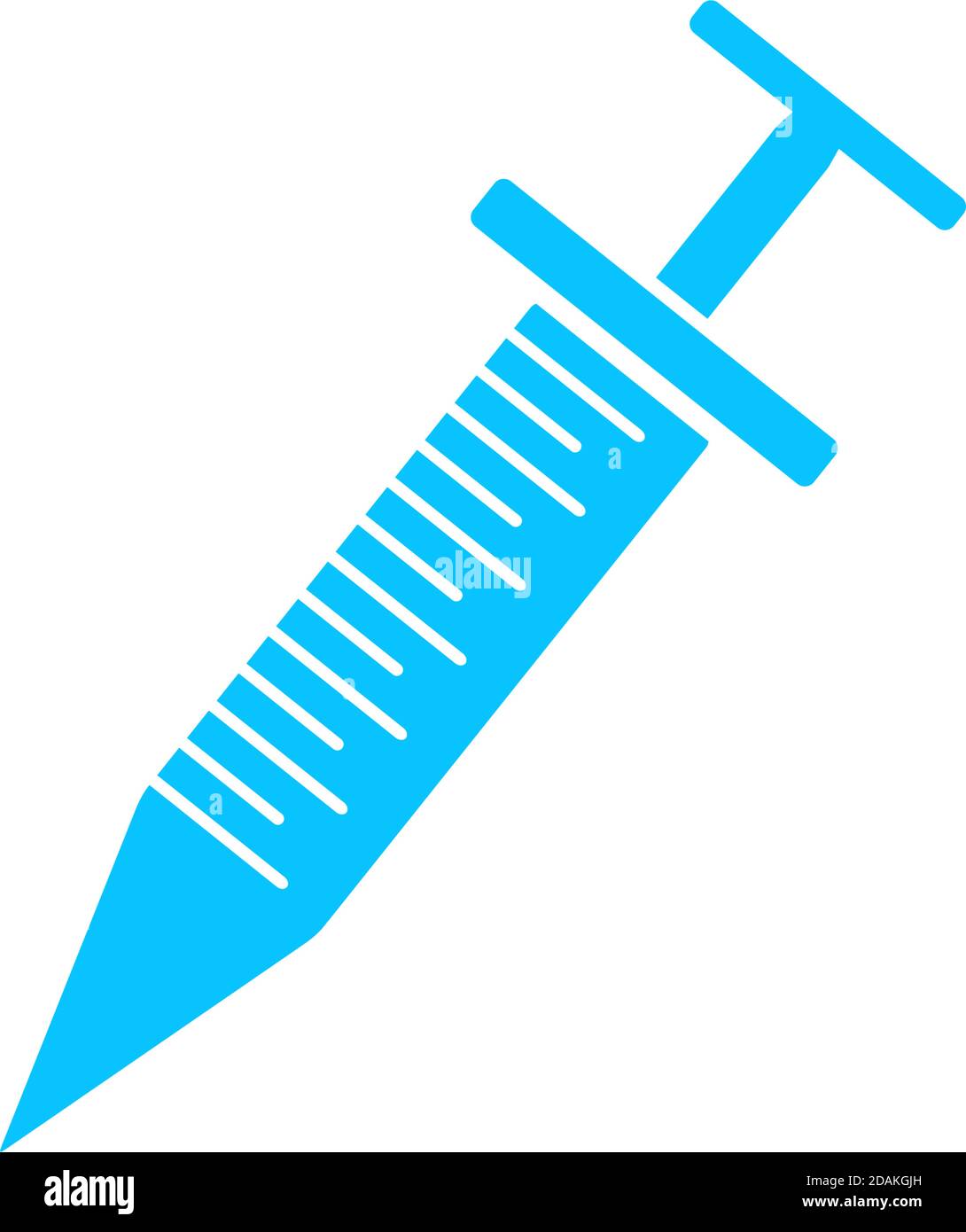 Culinary kitchen syringe icon flat. Blue pictogram on white background ...