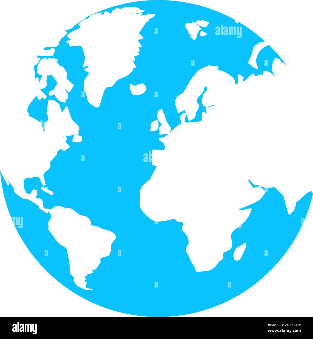 World Globe icon flat. Blue pictogram on white background. Vector ...