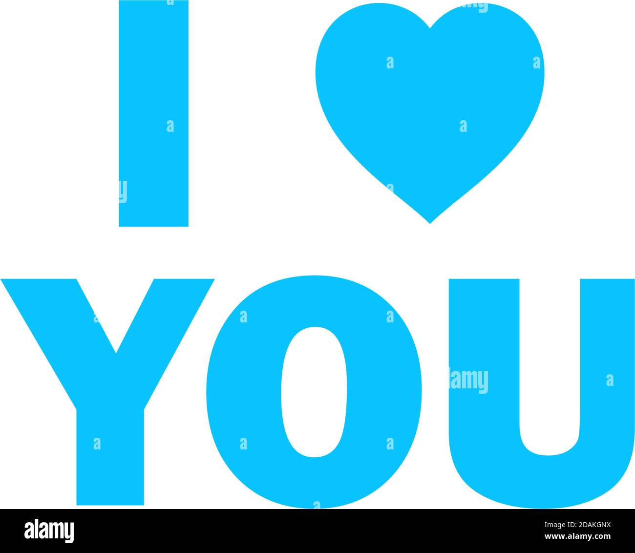 I love you icon flat. Blue pictogram on white background. Vector ...
