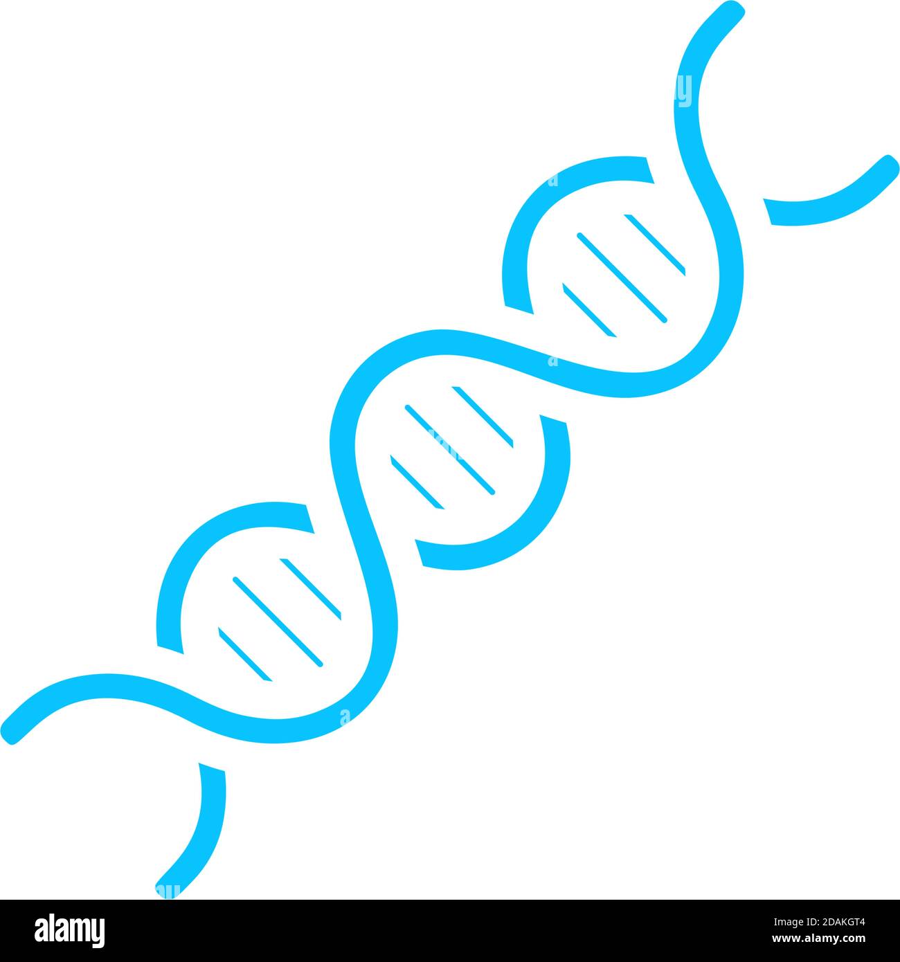 DNA icon flat. Blue pictogram on white background. Vector illustration ...