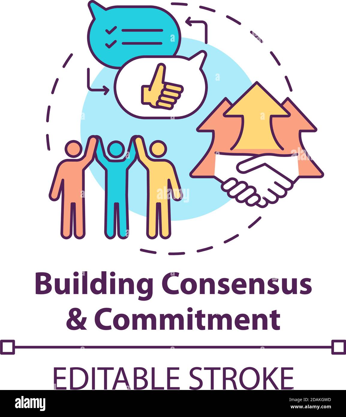 Building consensus and commitment concept icon Stock Vector Image & Art ...