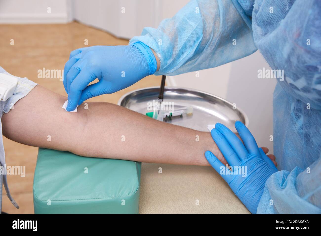 Nurse taking blood sample to make a test in laboratory Stock Photo - Alamy