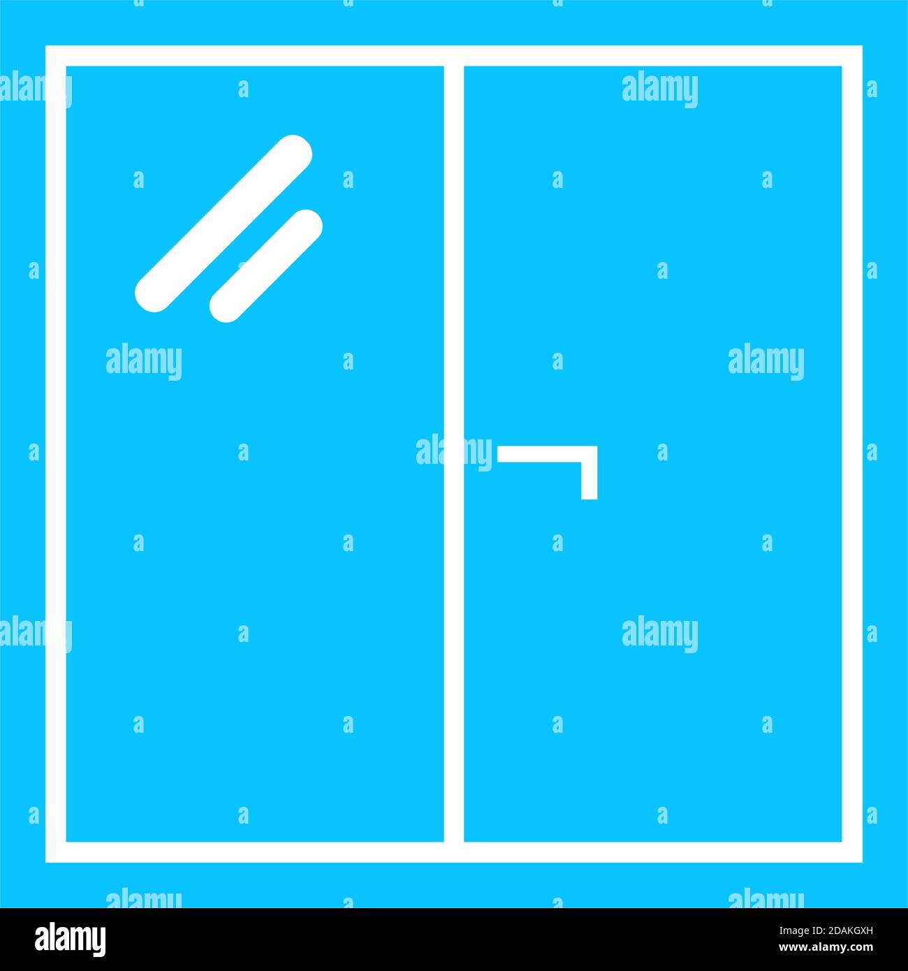 Window icon flat. Blue pictogram on white background. Vector ...