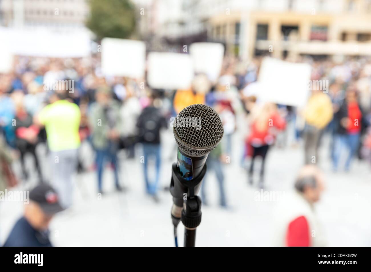 Public demonstration, street protest or political rally Stock Photo - Alamy